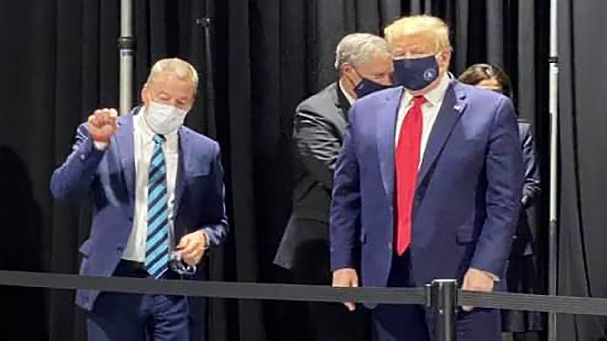 Trump Spotted Wearing Mask During Tour, But Refuses to Wear It in Front ...