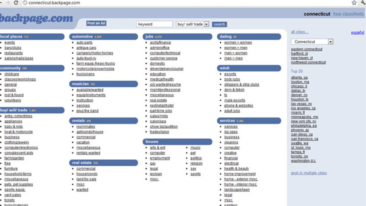 NY Lawsuit Targets Shuttered Sex Marketplace Backpage – NBC New York