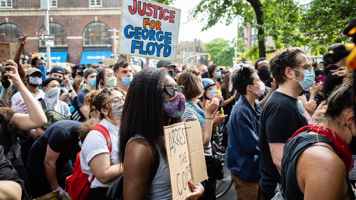 Protesters Nypd Square Off After Curfew In Brooklyn Following Day Of