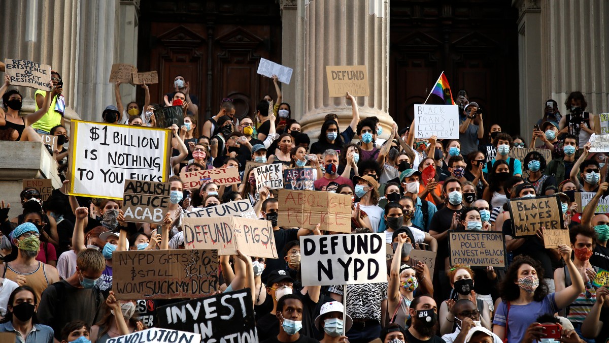 Defund NYPD Protesters Camp Outside City Hall Ahead of Budget Deadline ...