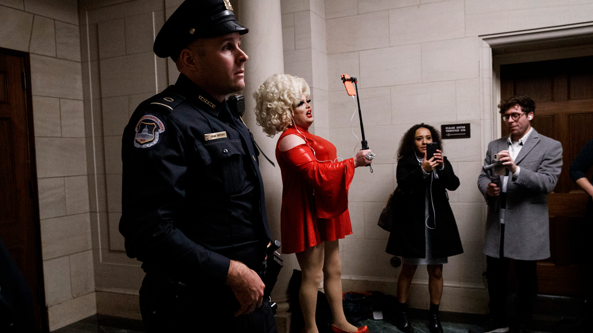 Drag Queen Sashays Into Trump Impeachment Hearings – NBC New York