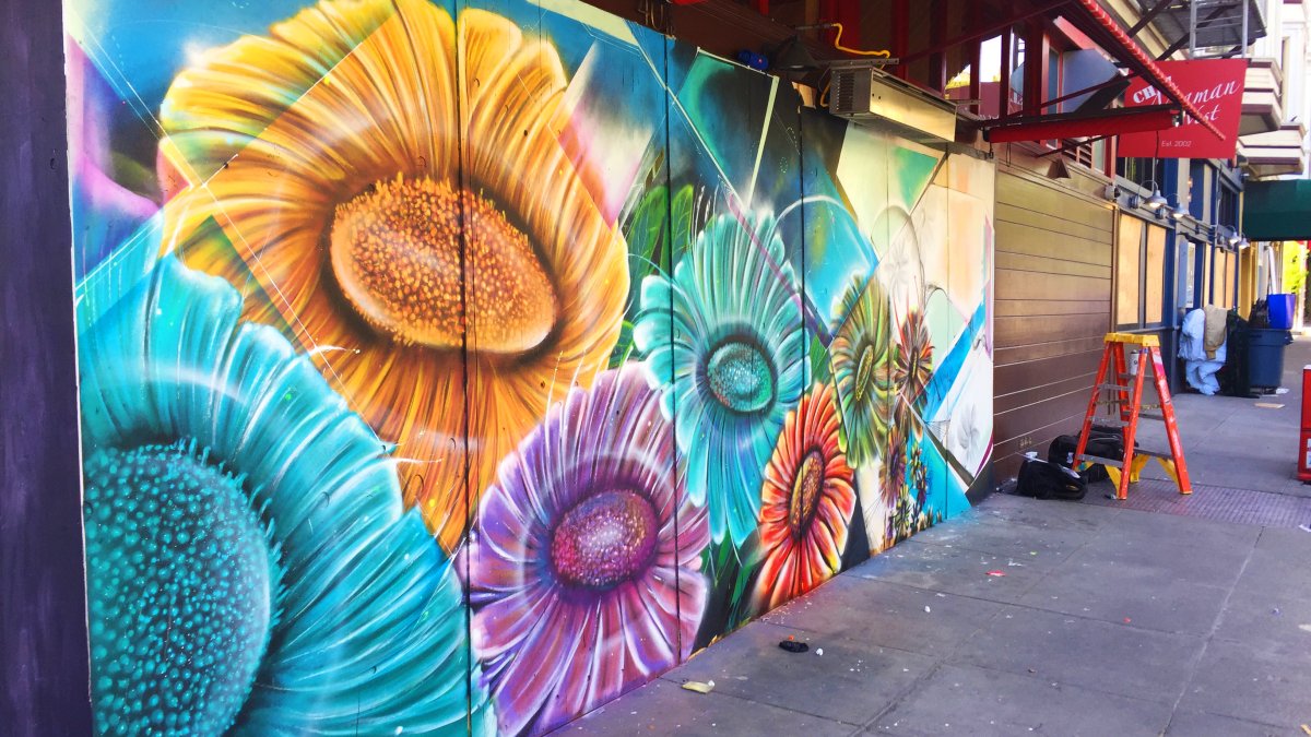 Artists Add Color to Drab Boarded San Francisco Buildings – NBC New York