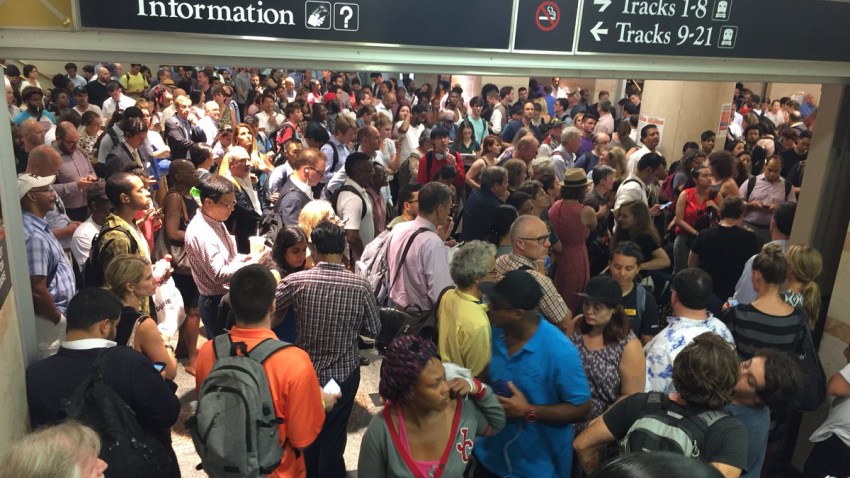 Crowds Swell at Penn Station Amid NJ Transit Delays From Brush Fire ...