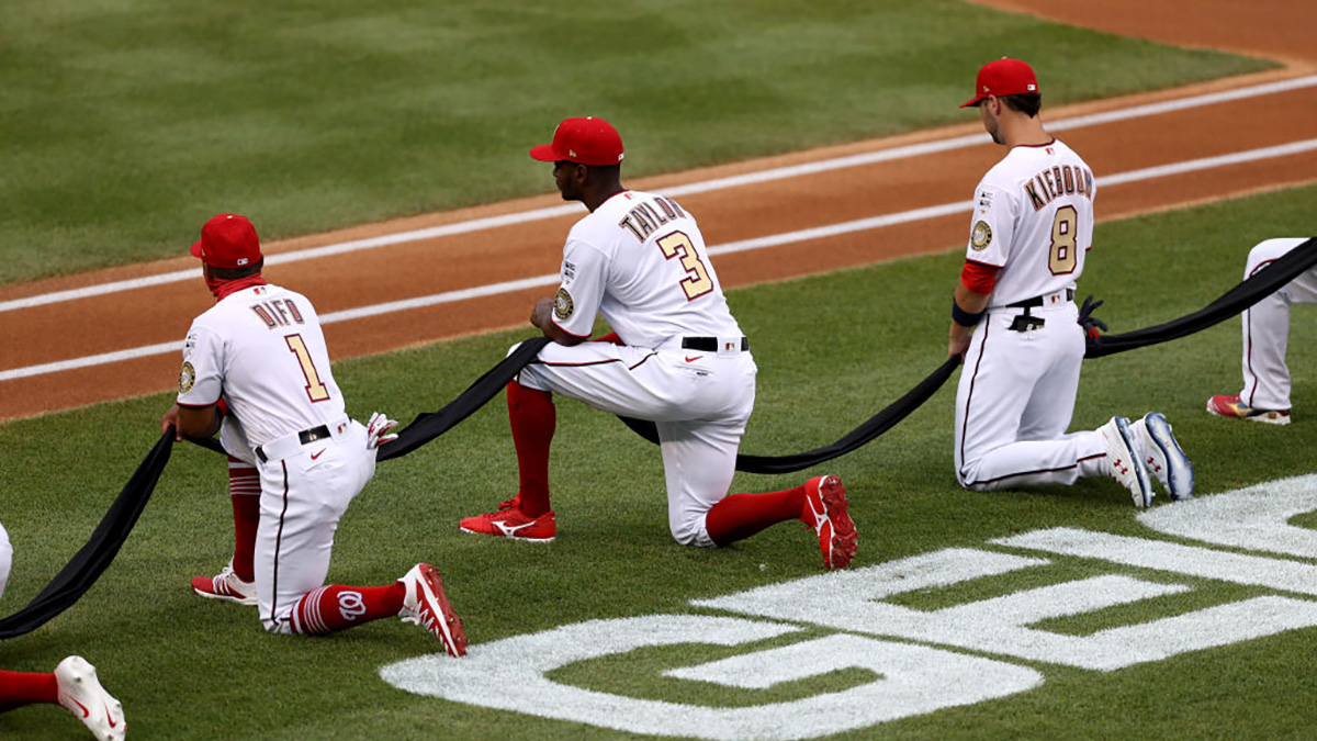 MLB Teams Kneel in Black Lives Matter Salute; Fauci Throws First Pitch ...