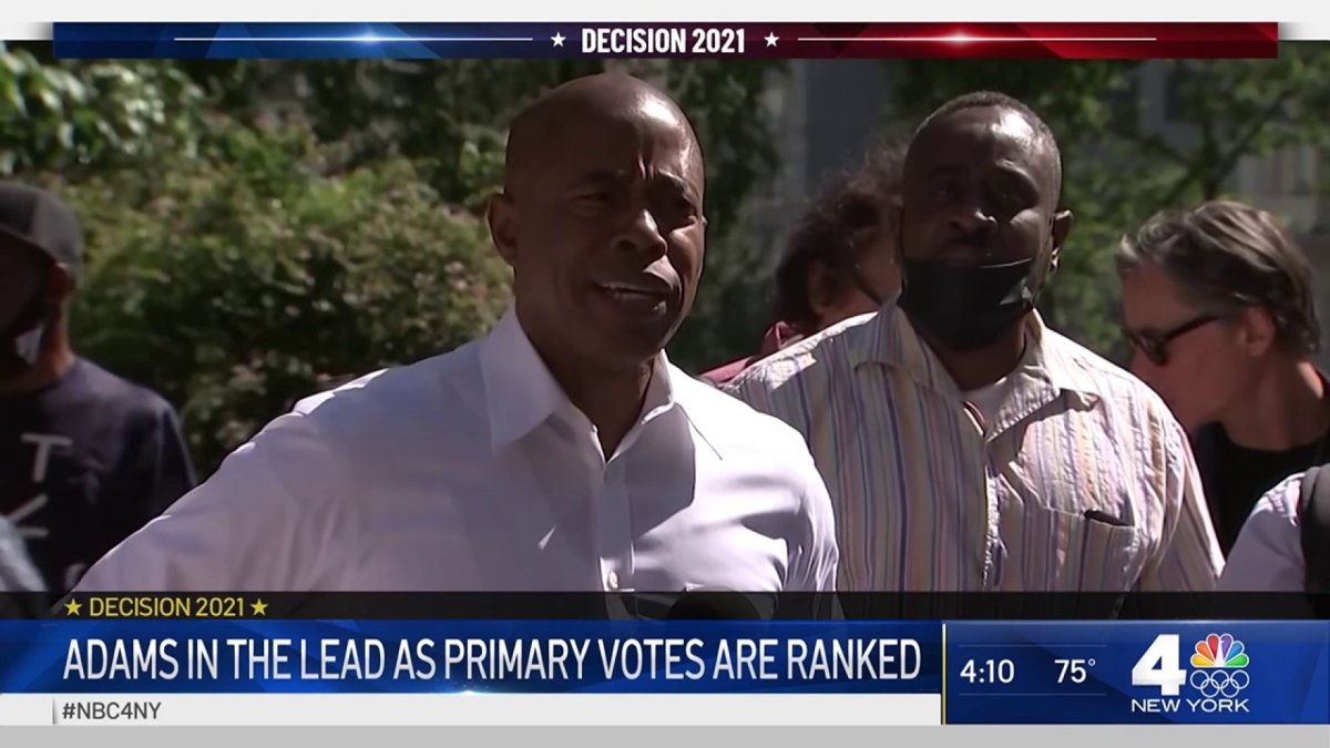 Adams in The Lead as Primary Votes Are Ranked – NBC New York