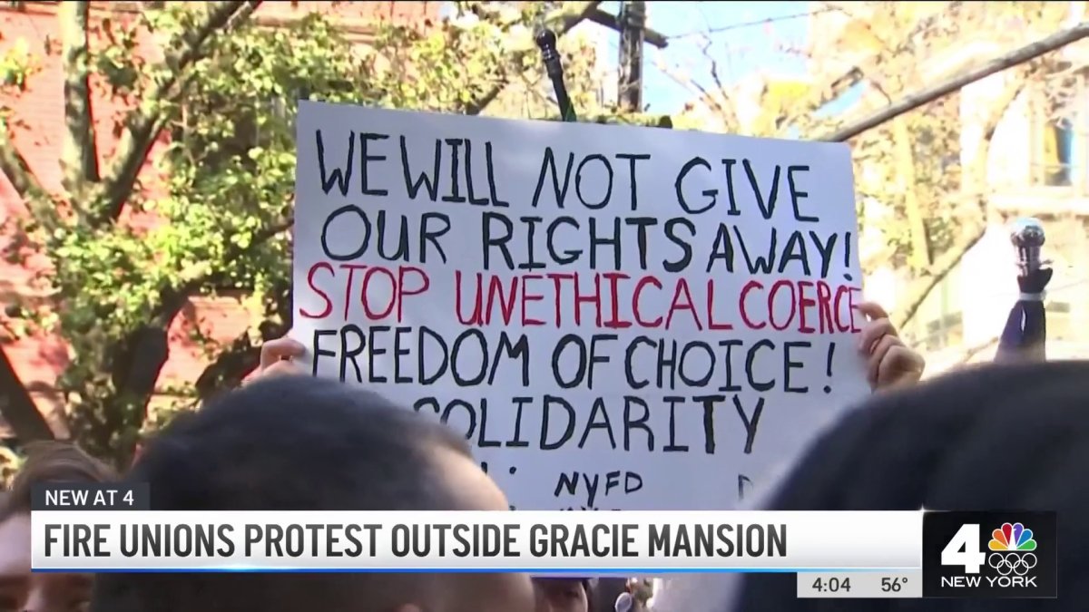 Fire Unions Protest Outside Gracie Mansion – NBC New York