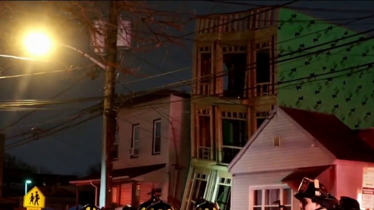Jersey City Building Partially Collapses as Strong Winds Sweep Through ...