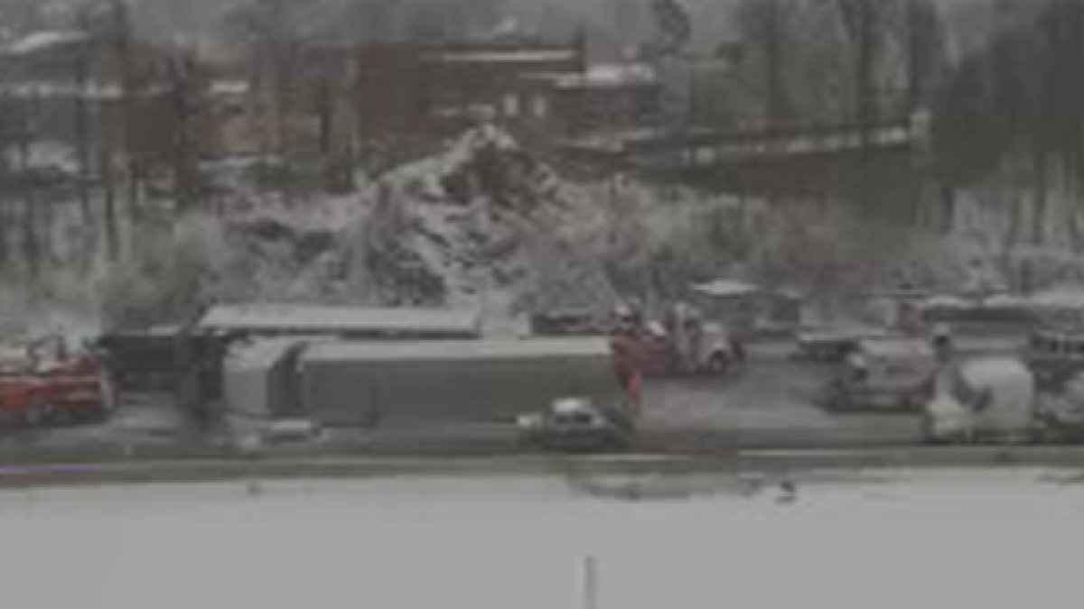 2 Semi Trucks Overturn on I-95 in New Rochelle During Nor’easter – NBC ...