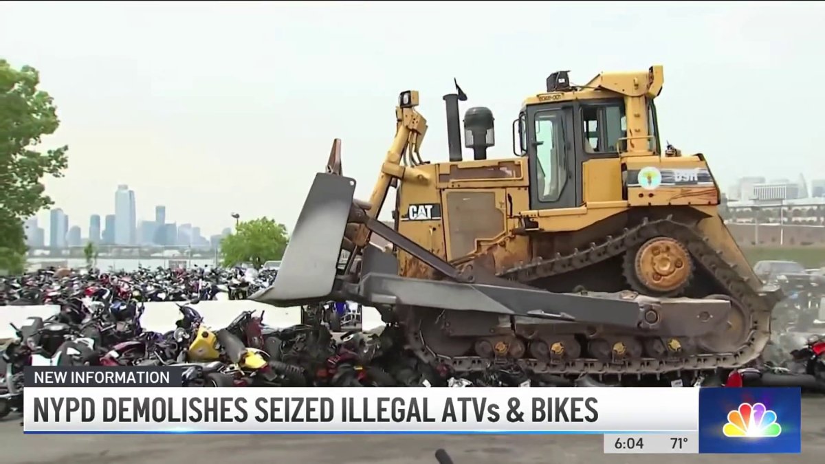 NYPD Demolishes Seized Illegal ATVs & Bikes – NBC New York