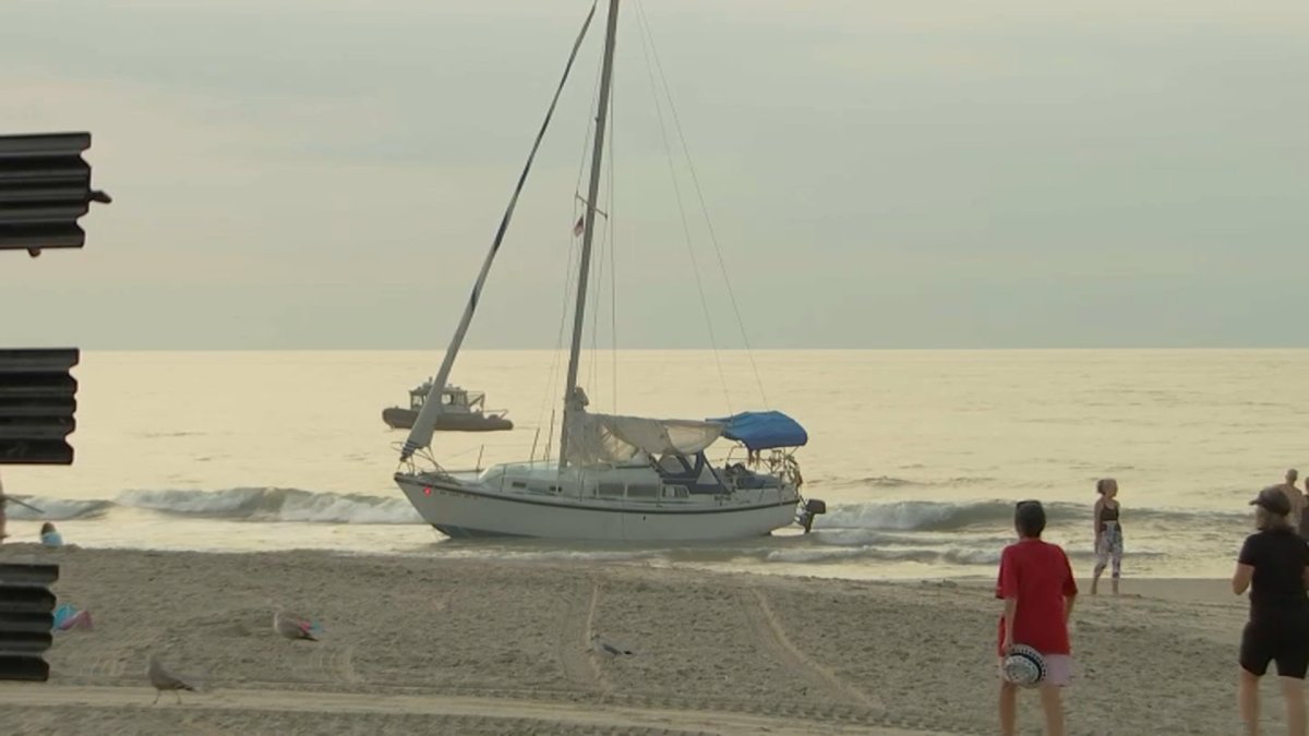 Sailboat Stranded on NJ Shore Beach as Captain Used Bathroom – NBC New York