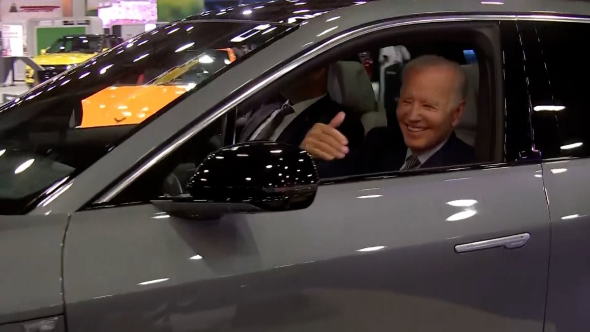 Biden Drives Electric Cadillac at Detroit Auto Show – NBC New York