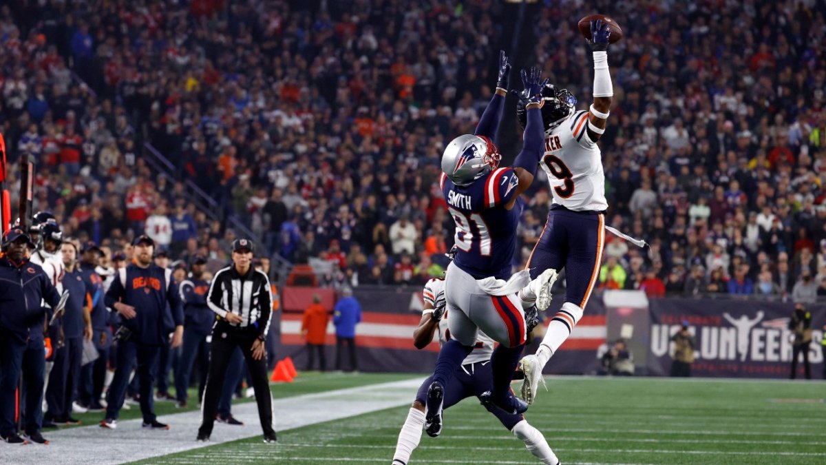 Mac Jones’ Interception Vs. Bears Appears to Hit ESPN’s SkyCam Wire ...