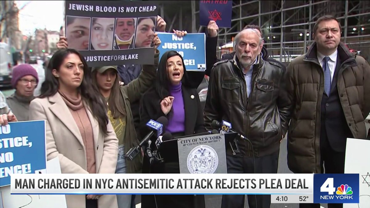 Man Charged in NYC Anti-Semitic Attack Rejects Plea Deal – NBC New York