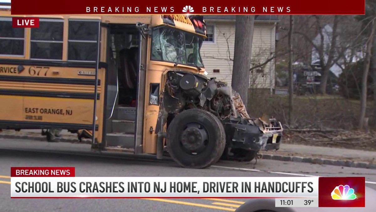 School Bus Crashes Into NJ Home, Driver Led Away in Handcuffs – NBC New ...
