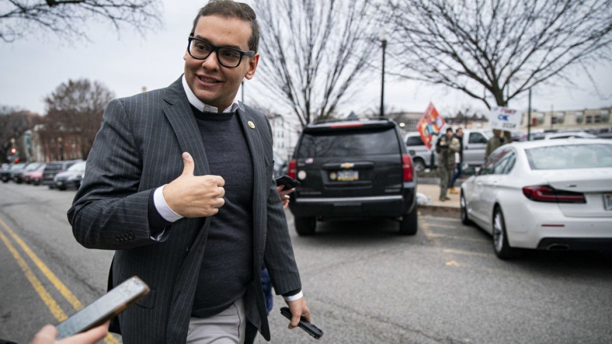 George Santos Delivers Chick Fil A, No Comment on Lies – NBC New York