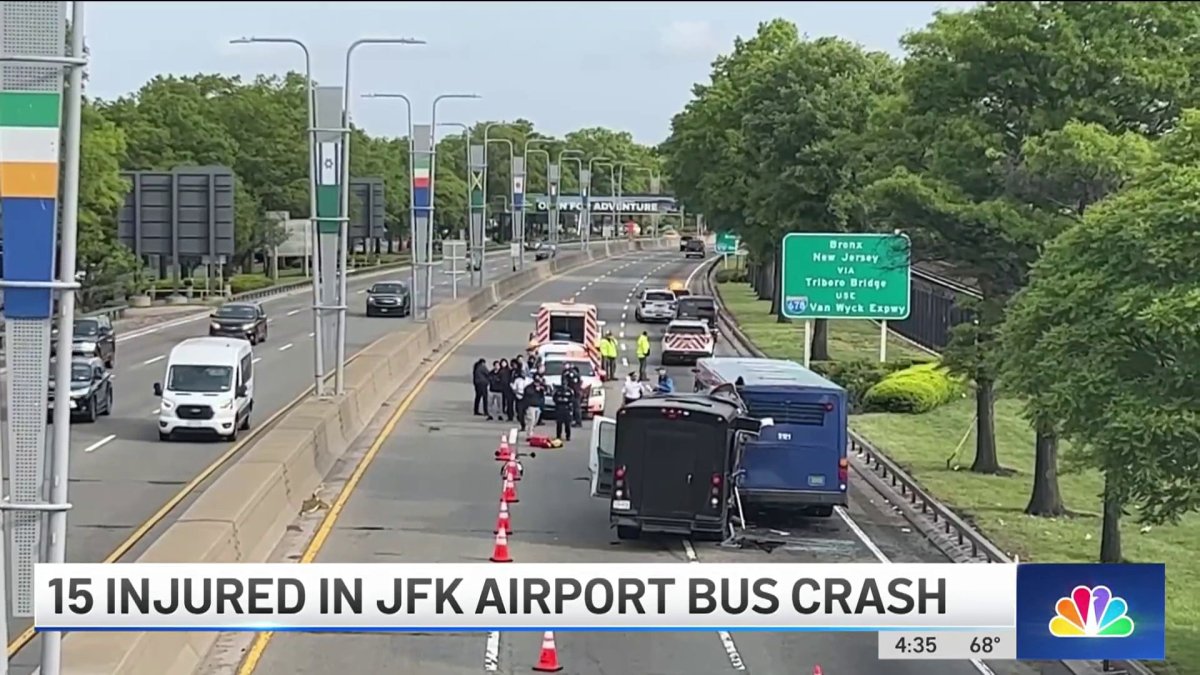 15 Injured in JFK Airport Bus Crash – NBC New York