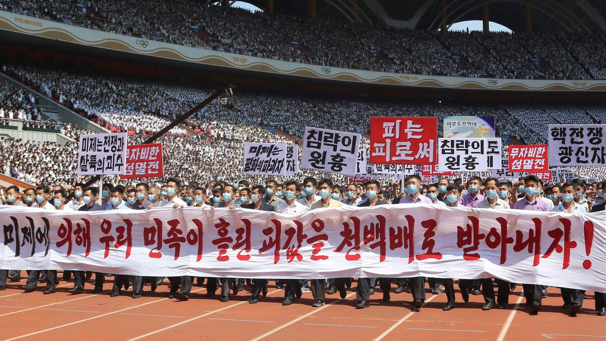 North Koreans march in anti-US rallies during was anniversary – NBC New ...