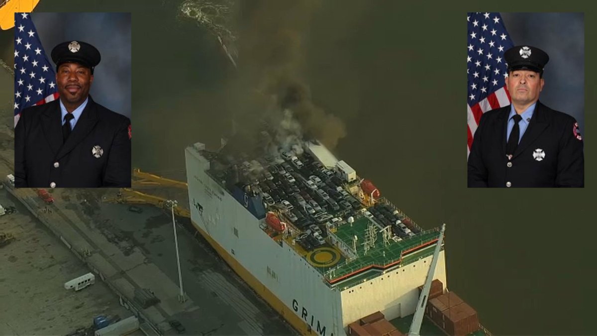 Newark fire: Firefighters confirmed dead after cargo ship fire – NBC ...