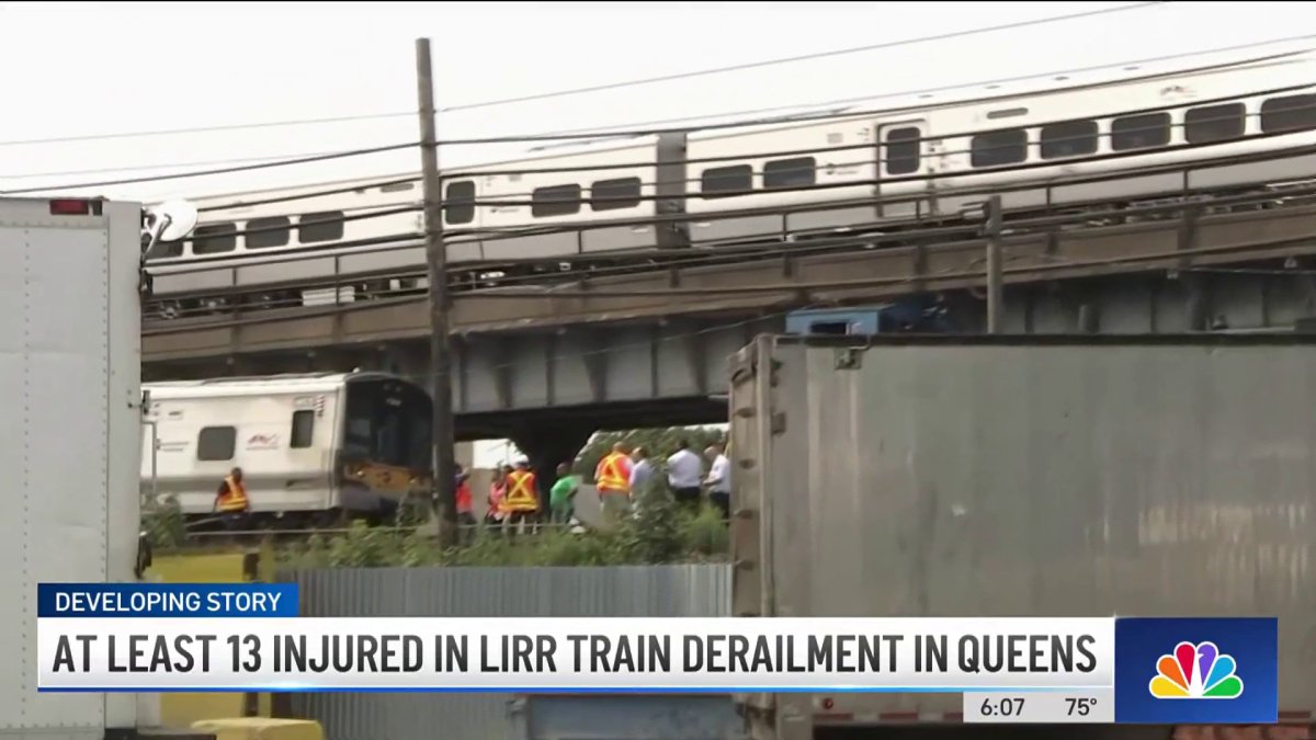 At least 13 injured in LIRR train derailment in Queens – NBC New York