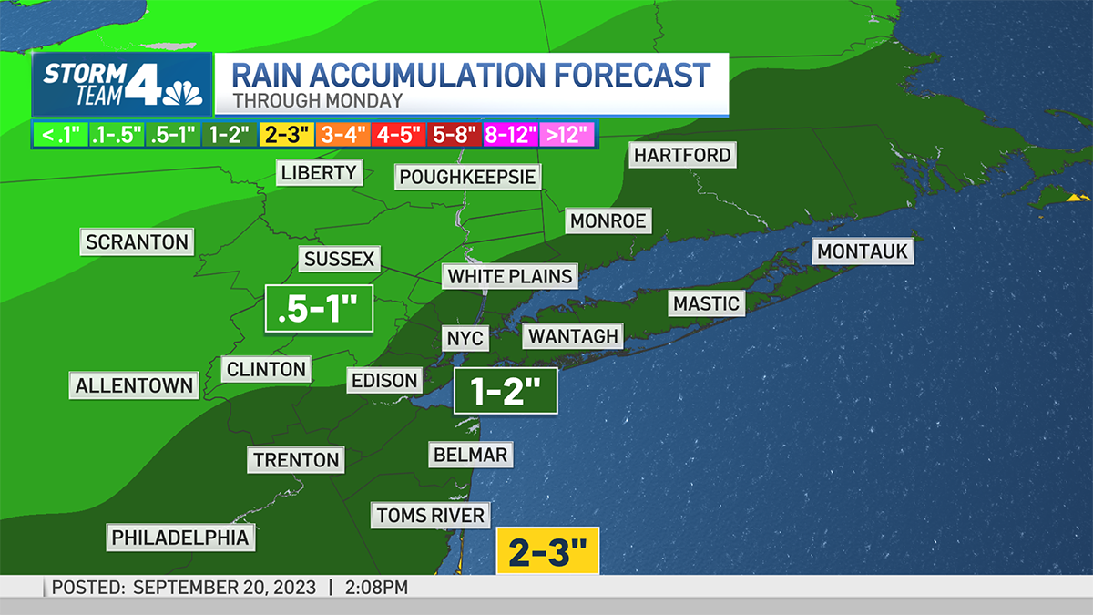NYC forecast: Weekend weather brings days of rain to start fall – NBC ...
