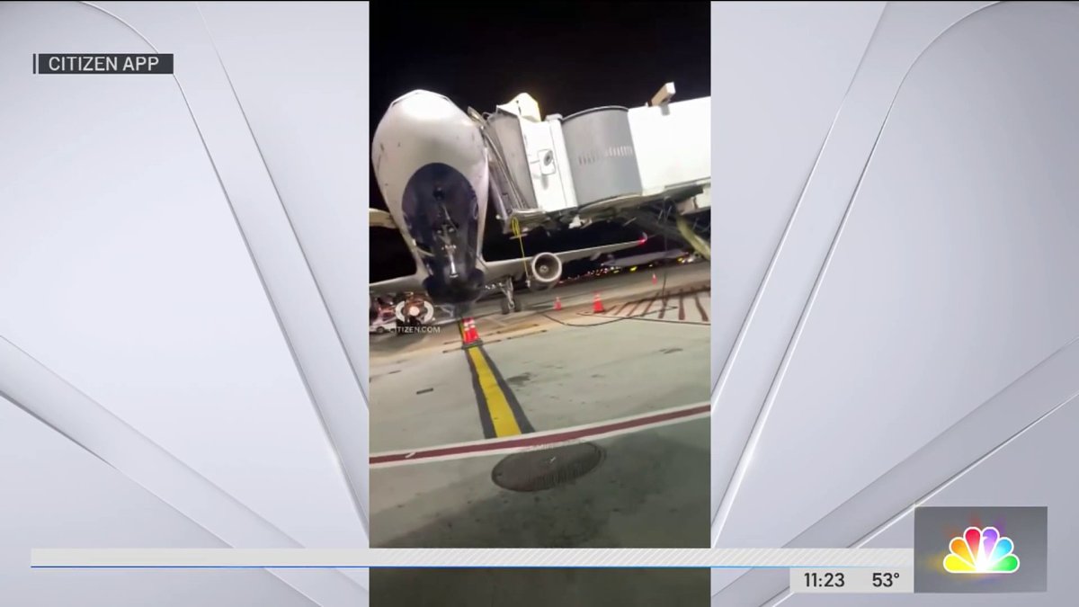 JetBlue plane tips backward at JFK Airport – NBC New York JetBlue plane tips backward at JFK Airport – NBC New York