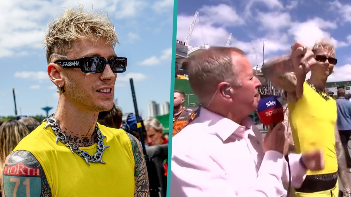 Machine Gun Kelly slams critics over viral F1 Grand Prix interview ...