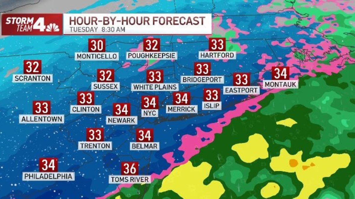 Hour-by-hour forecast: timing out Tuesday’s storm for the tri-state – NBC New York
