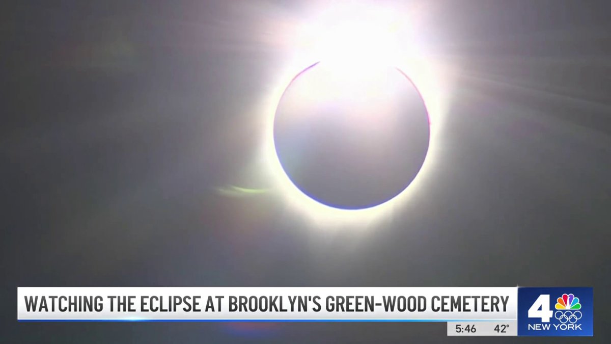 Preparations underway for viewing the eclipse at a Brooklyn cemetery ...