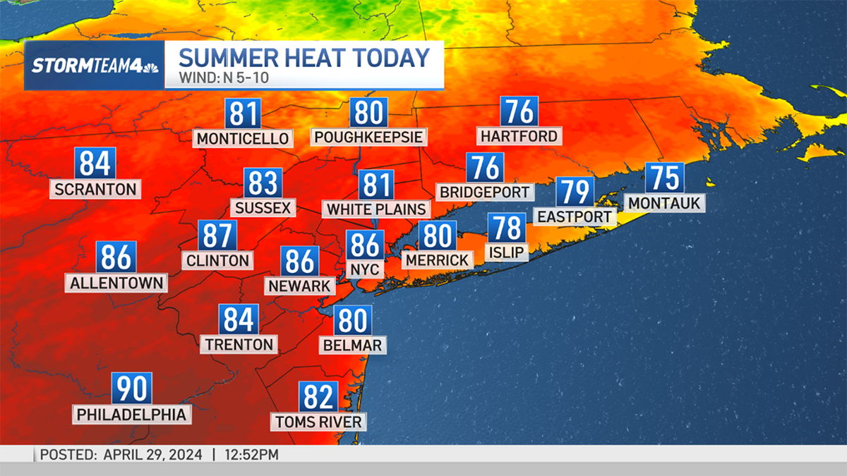 NYC weather: High temperatures reach the 80s from NJ to Hudson Valley ...