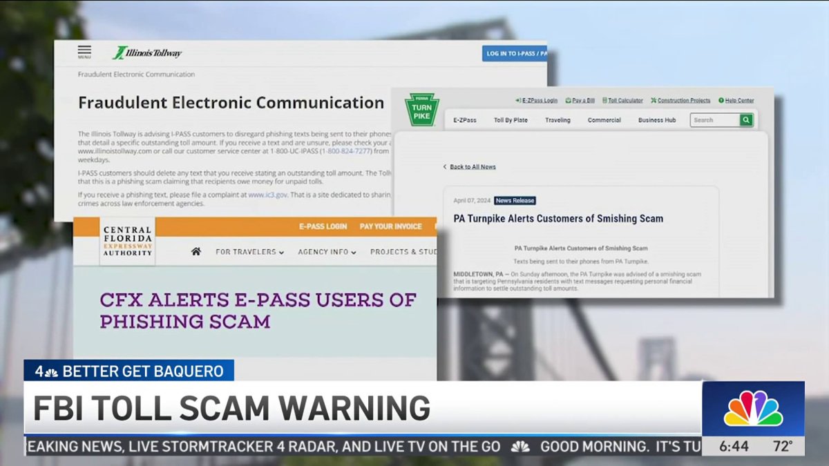 How to keep accounts safe after FBI toll scam warning – NBC New York