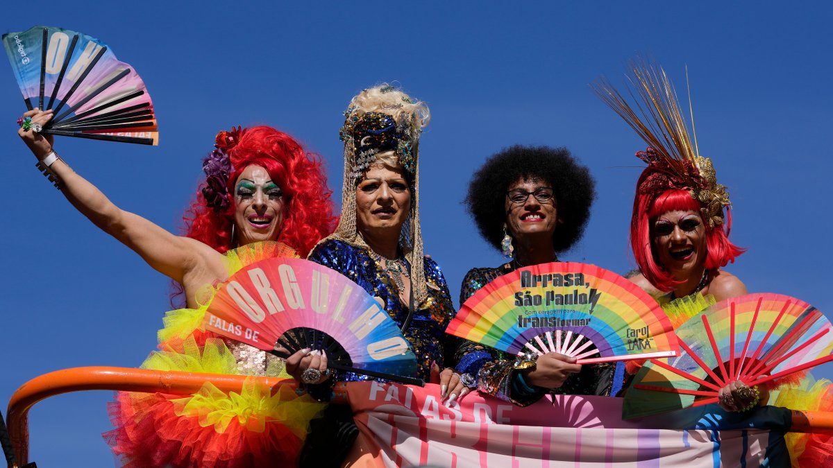 Gay pride parade-goers in Sao Paulo reclaim Brazil’s national symbols ...