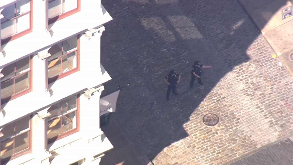 Chopper 4 over the scene of a murder investigation in SoHo – NBC New York
