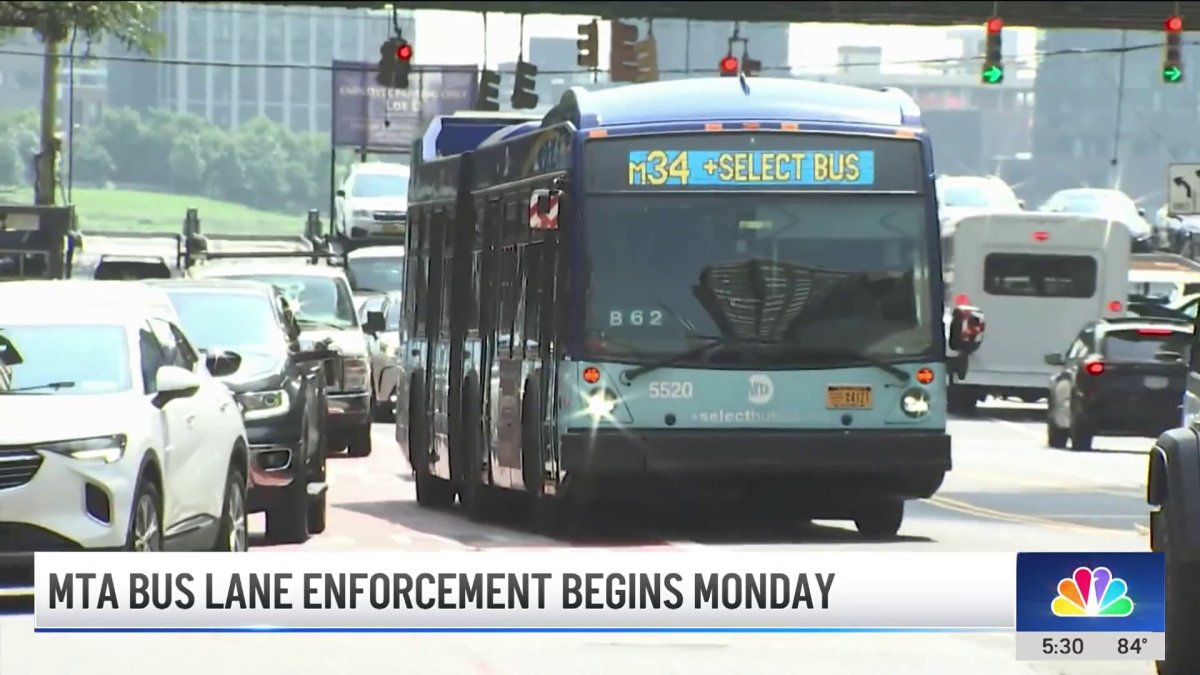 MTA bus lane enforcement begins Monday – NBC New York