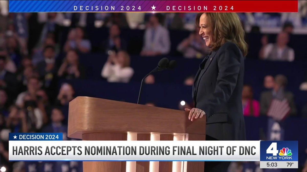 Harris accepts nomination during final night of DNC – NBC New York