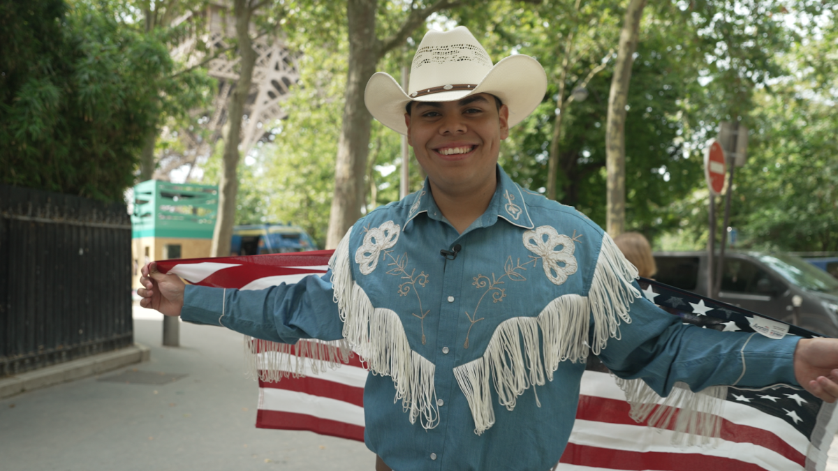 Meet the Texas cowboy cheering on women’s gymnastics in Paris – NBC New ...