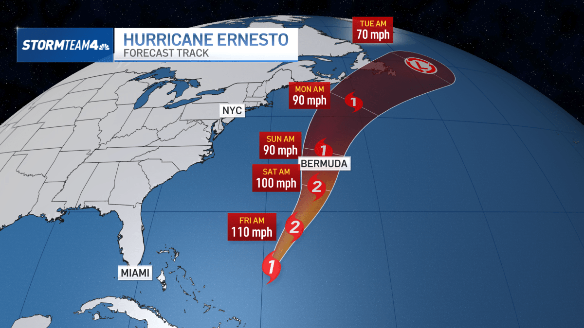 Hurricane Ernesto to bring large swells, rip currents and high winds to ...