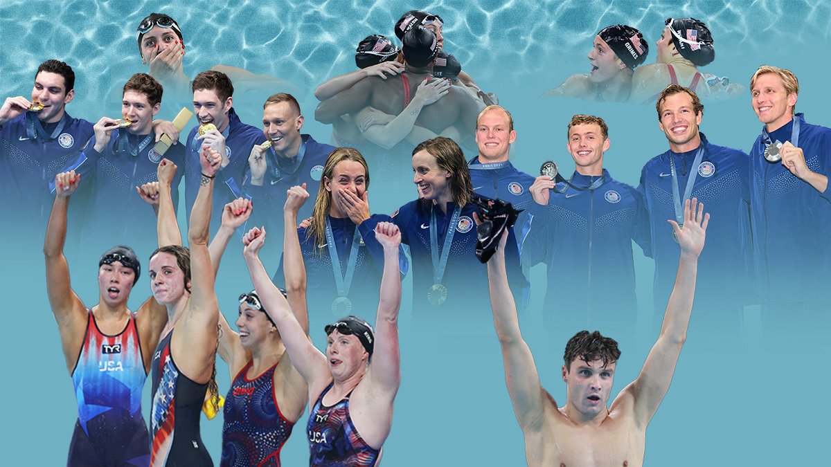 Ledecky, Huske help US to 2024 Olympic-high 28 swimming medals – NBC ...