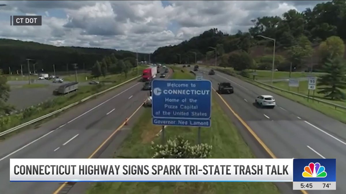 Connecticut highway signs spark tri-state trash talk – NBC New York