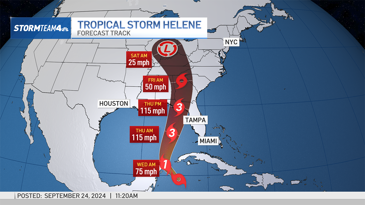 Tropical Storm Helene threatens Florida coast: Will it impact NYC area? – NBC New York