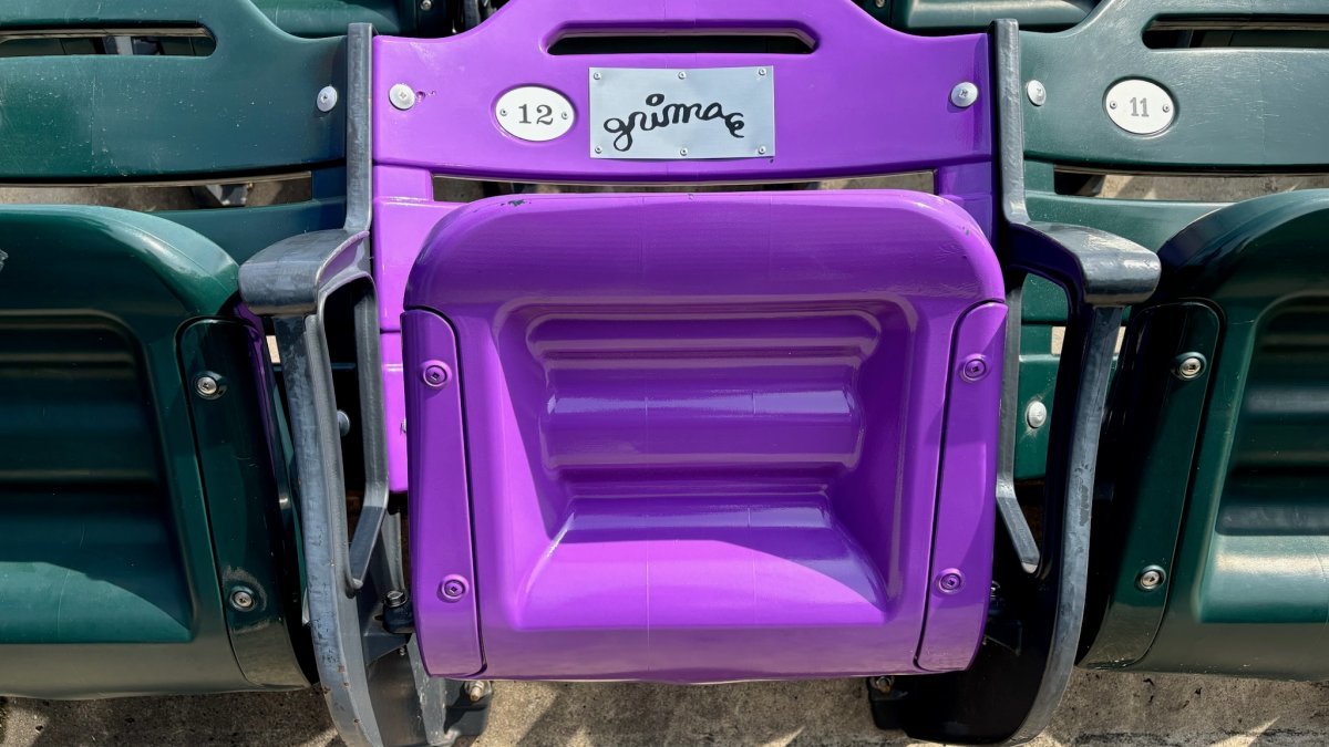 Mets unveil purple ‘Grimace’ seat at Citi Field celebrating famed June ...