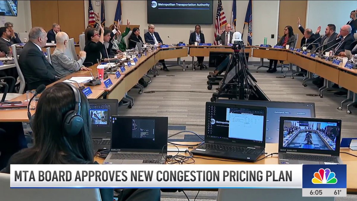 MTA board approves new congestion pricing plan – NBC New York