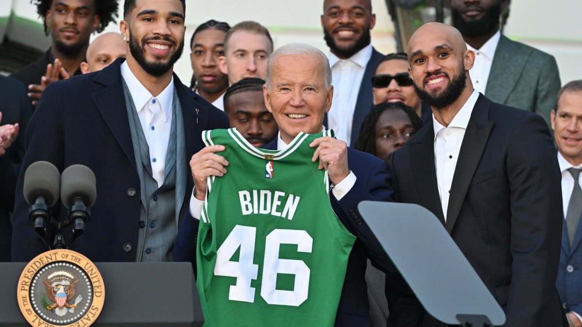 Boston Celtics at White House: NBA champions visit Biden – NBC New York