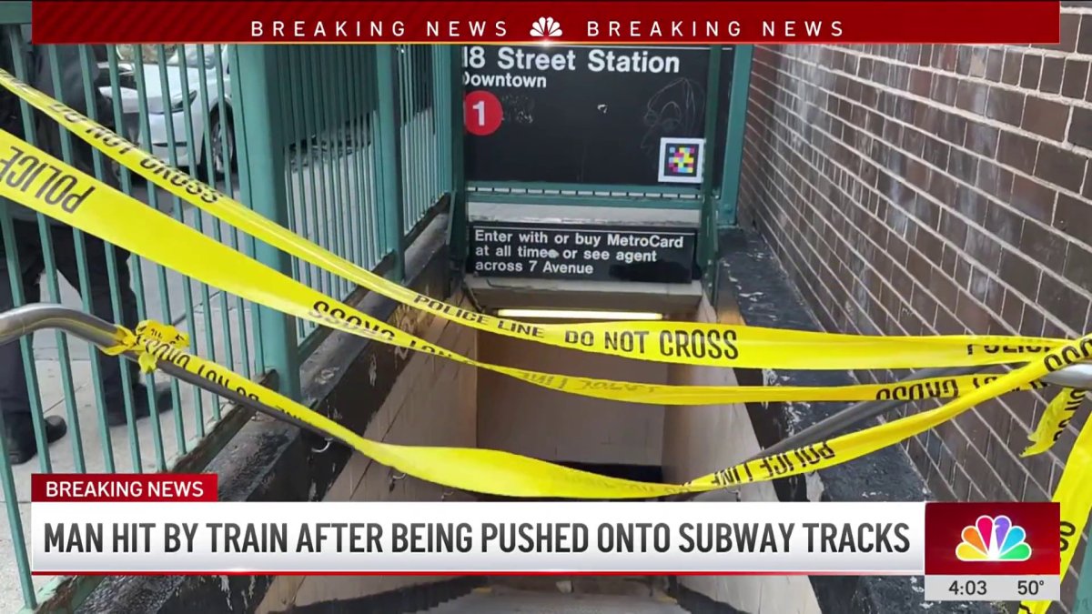 Graphic video: Man hit by train after being pushed onto subway tracks ...