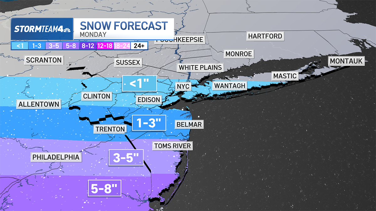 New York weather forecast: two upcoming chances for snow – NBC New York