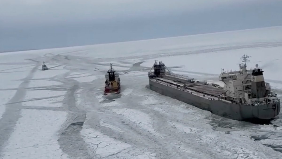 Freighter Manitoulin freed from ice in Lake Erie | VT News