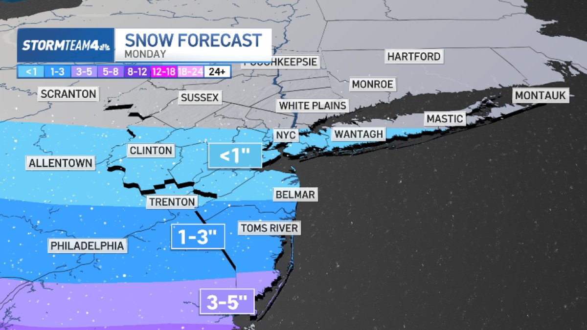 Weather NJ: How much snow are we getting tomorrow? – NBC New York