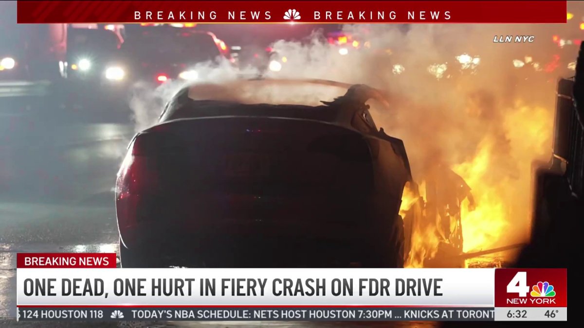One dead, one hurt in fiery crash on FDR Drive – NBC New York