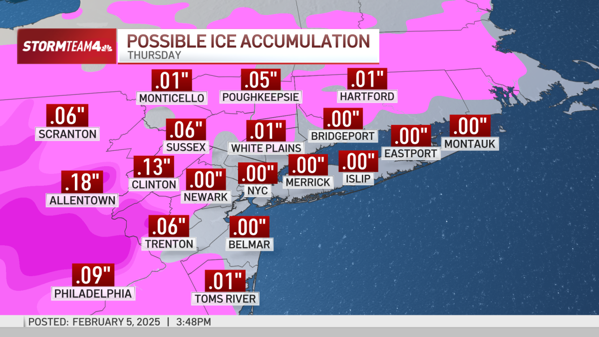 Weather forecast for Thursday’s ice storm: How much ice for NYC? – NBC ...