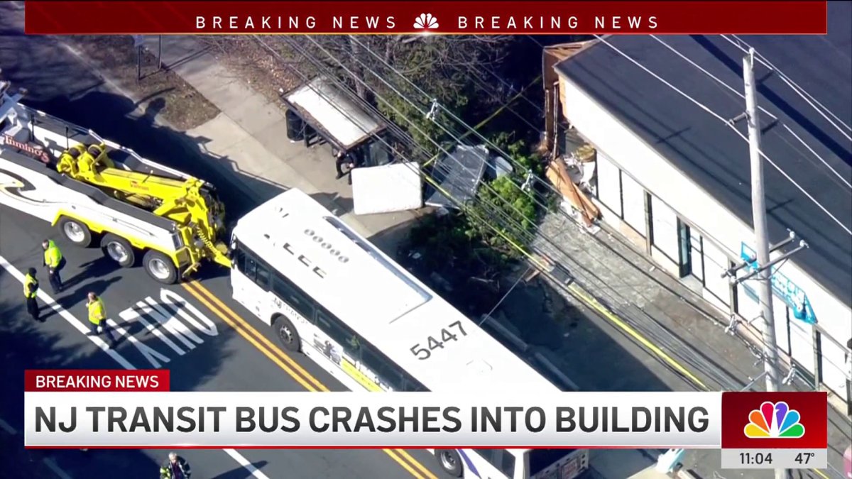 NJ Transit bus crashes into building – NBC New York