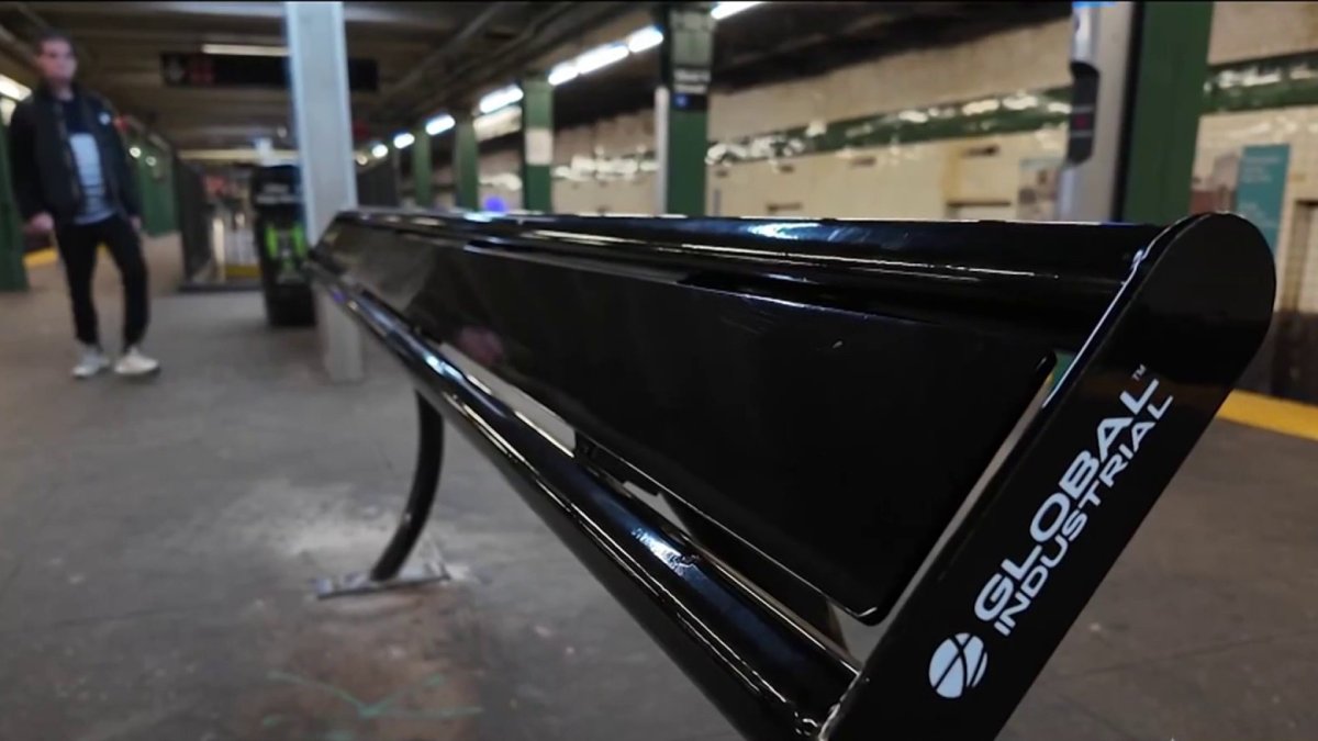 Benches out, ‘leaning bars’ in at Manhattan subway station – NBC New York